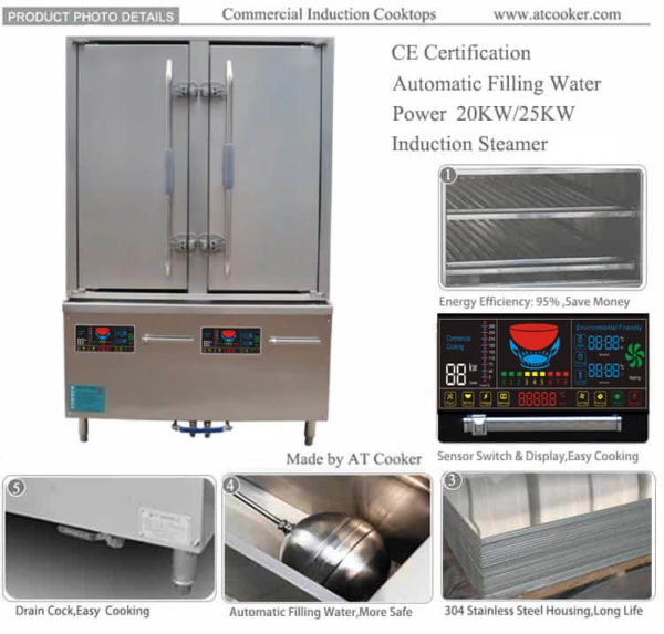 Commercial Rice Steamer Machine 20/ 25 KW, only for restaurants use